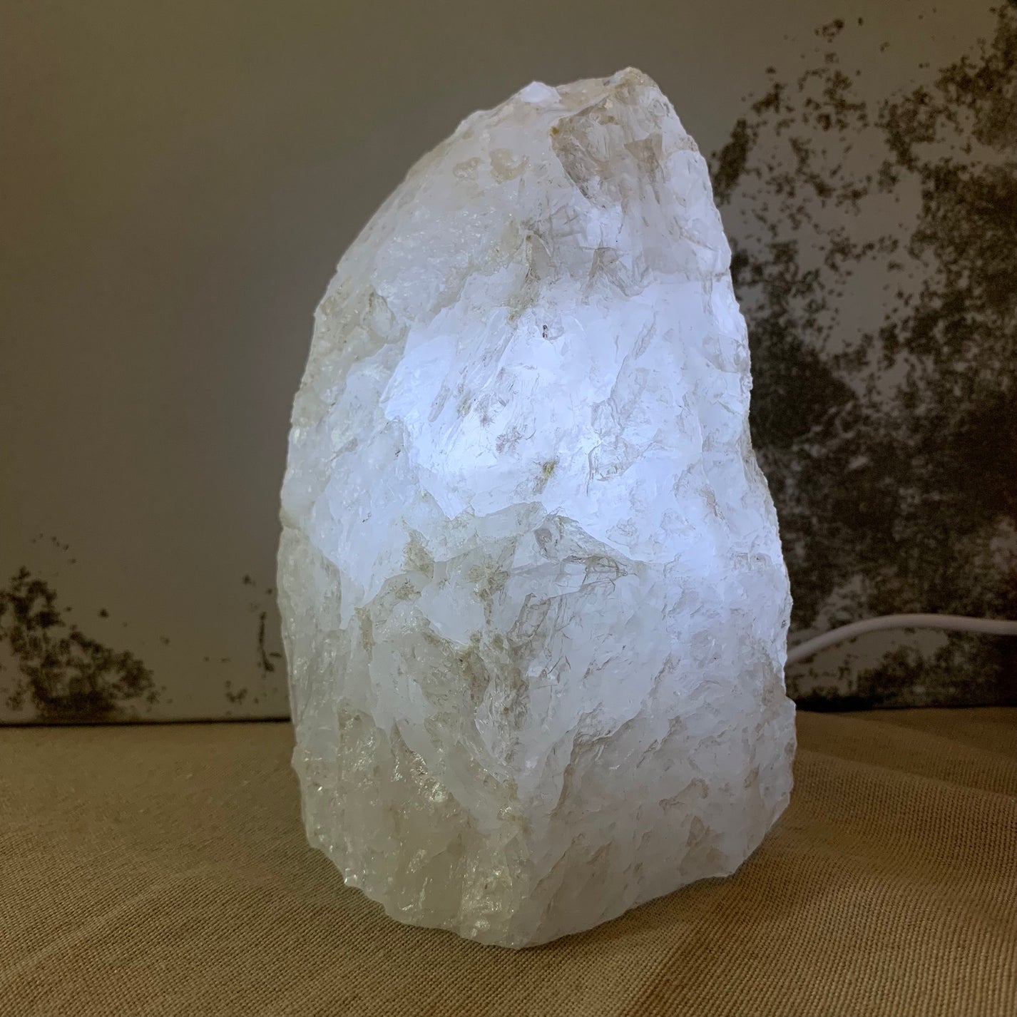 Raw, Clear Quartz Lamps with LED USB Plug – Cyan Moon Crystals